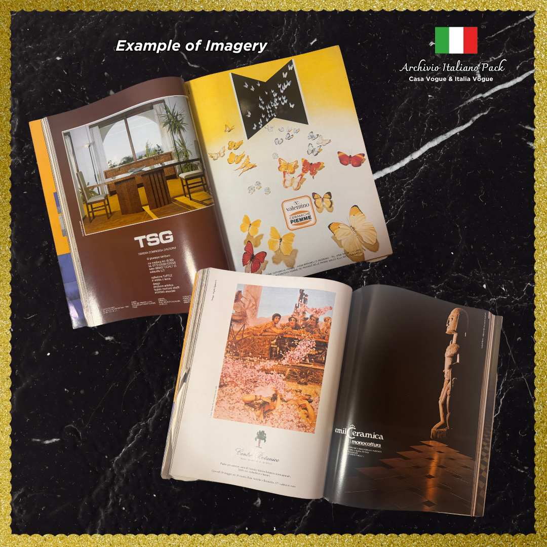 Vintage Italian Magazines: Aesthetic Collage Art Duo